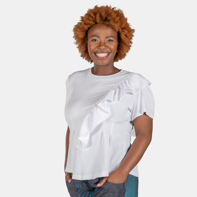 Ladies' Daphne Top - White – Big Blue