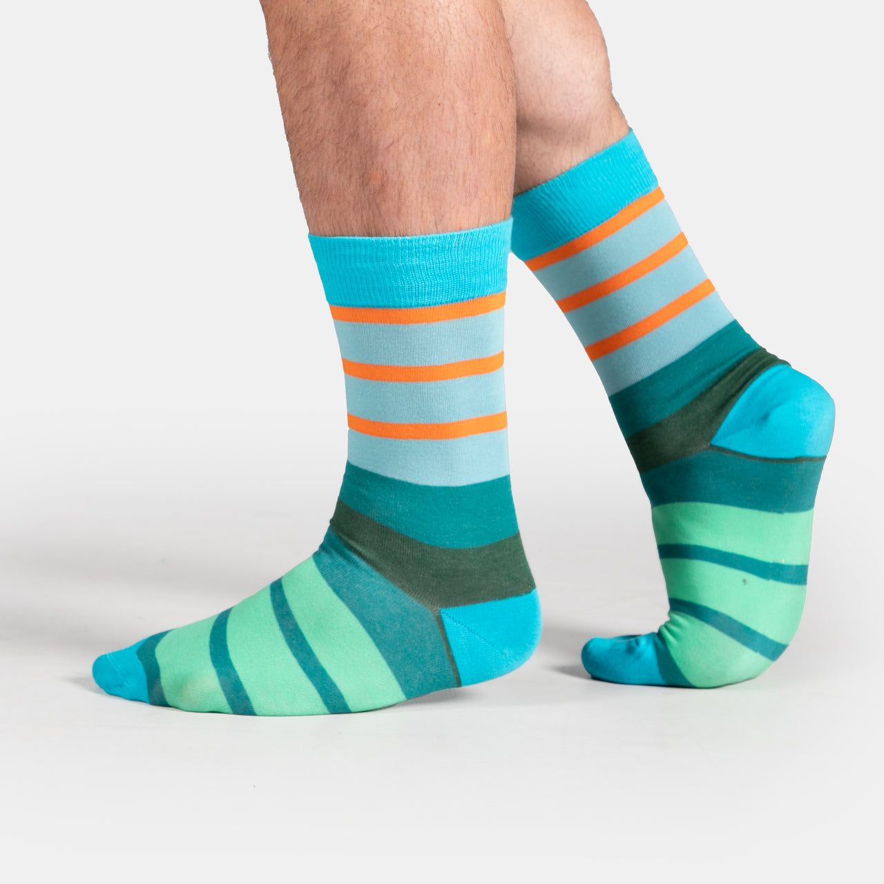 Men's Colour Block Socks - Turquoise – Big Blue